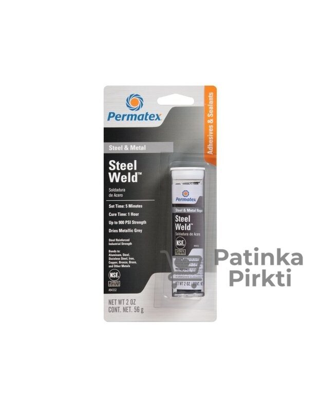 Klijai epoksidiniai (plastilinas) Permatex Steel Weld 56gPatinkaPirkti.lt